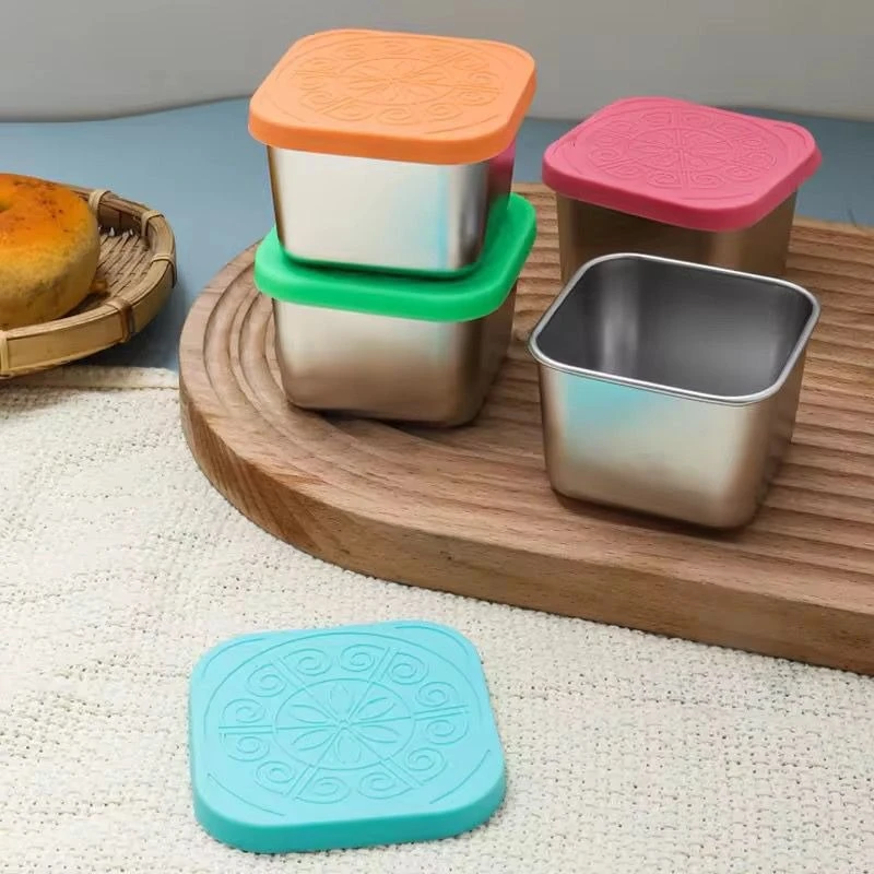 Small Steel Container with Lid (Square)